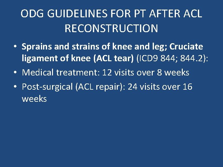 OFFICIAL DISABILITY GUIDELINES VS CURRENT ORTHOPAEDIC LITERATURE Preston