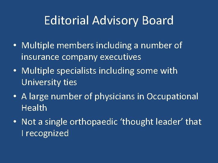 OFFICIAL DISABILITY GUIDELINES VS CURRENT ORTHOPAEDIC LITERATURE Preston