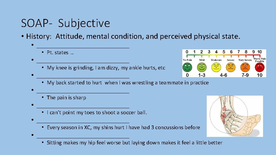 Documentation SOAP Notes Documenting Injury Evaluation Information ...