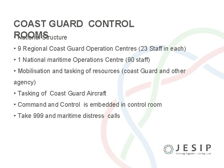 CONTROL ROOM STAFF JESIP AWARENESS DISTANCE LEARNING SUPPLEMENTARY