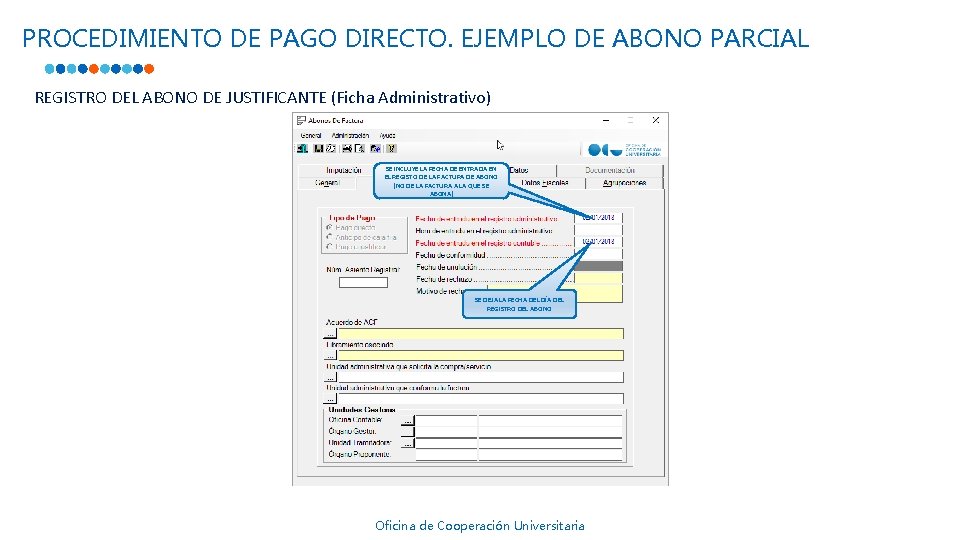 PROCEDIMIENTO DE PAGO DIRECTO EJEMPLO DE FACTURA ABONADA