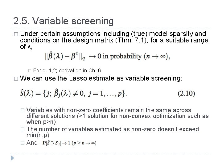 Chapter 2 Lasso for linear models Statistics for