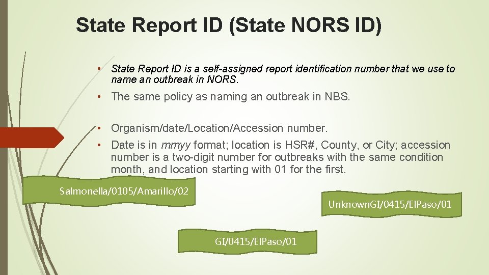 National Outbreak Reporting System NORS Irina Cody MPH