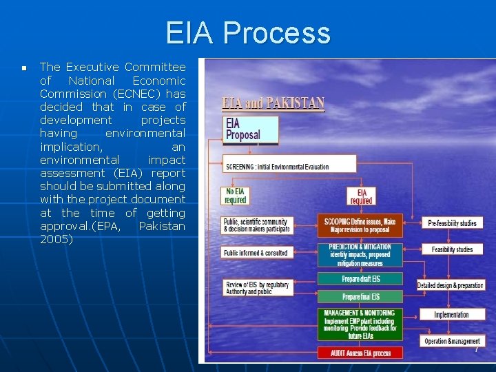 EIA in Pakistan n Brief background and History