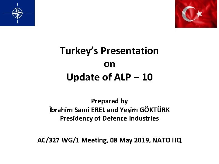 Turkeys Presentation on Update of ALP 10 Prepared