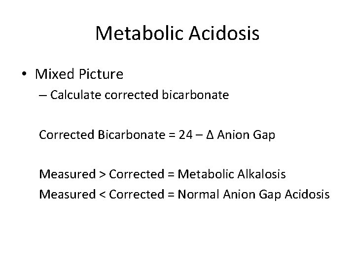 Board Review Acid Base Disorders 722013 Metabolic Acidosis