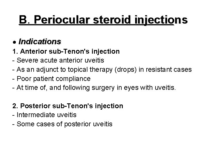 c Clinical Picture of posterior uveitis Clinical Features