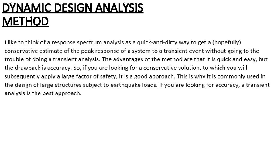 DYNAMIC DESIGN ANALYSIS METHOD SHIPBOARD SHOCK USING LSDYNA DYNAMIC DESIGN ANALYSIS METHOD SHIPBOARD SHOCK USING LSDYNA