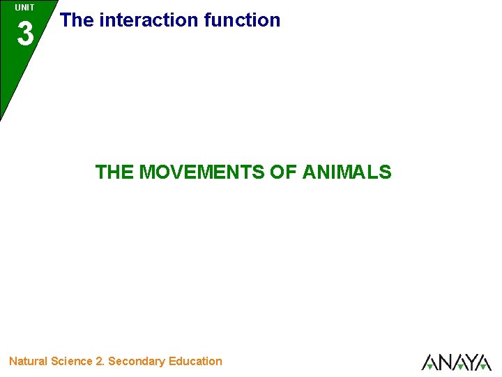 UNIT 3 The interaction function THE MOVEMENTS OF