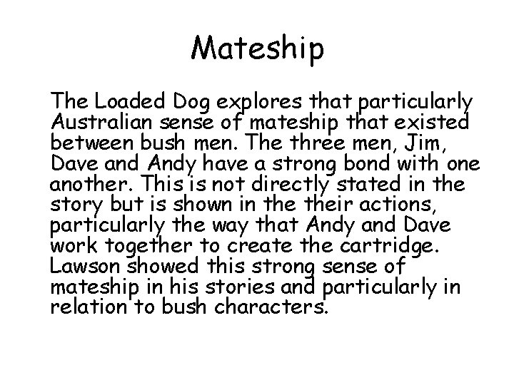 Elements of the Australian Bush Examined in The