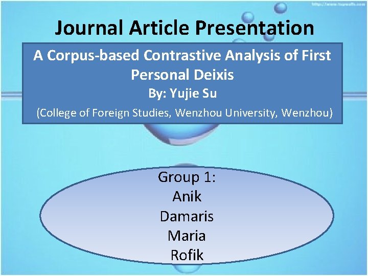 Journal Article Presentation A Corpusbased Contrastive Analysis of
