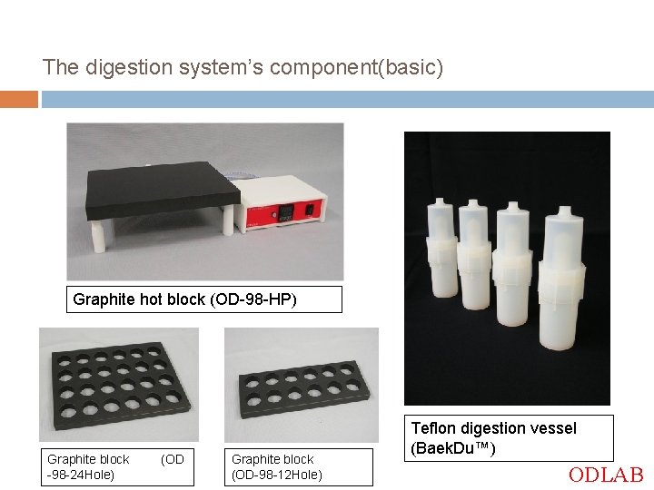 The Graphite Block Acid Digestion System ECOPRE ODLAB