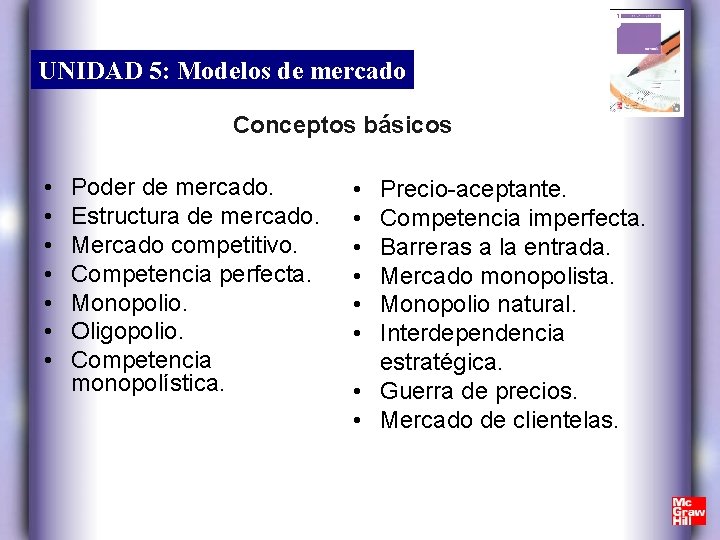 UNIDAD 5 Modelos de mercado 1 2 3