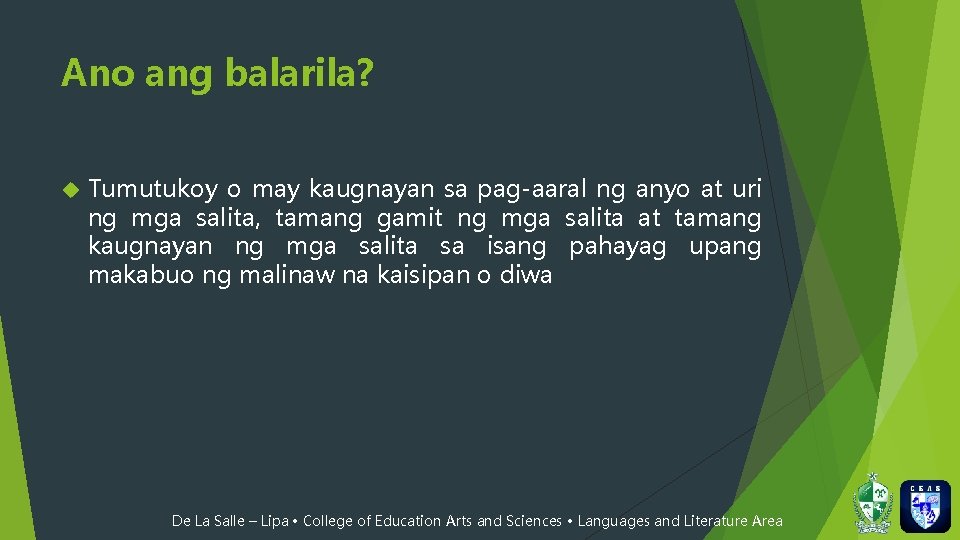 Kalikasan at Simulain ng Wika Module 1 De