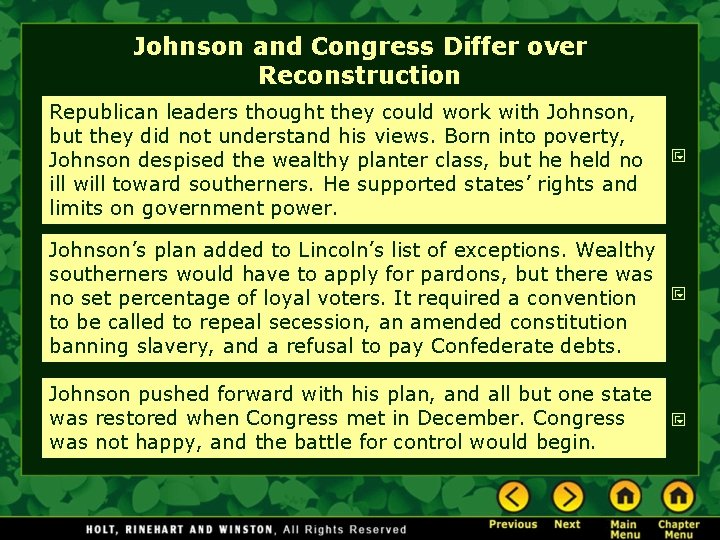 Chapter 12 Reconstruction Section Notes Plans for Reconstruction