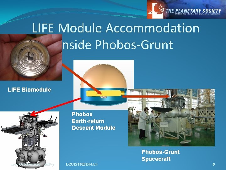 The Planetary Society Living Interplanetary Flight Experiment LIFE