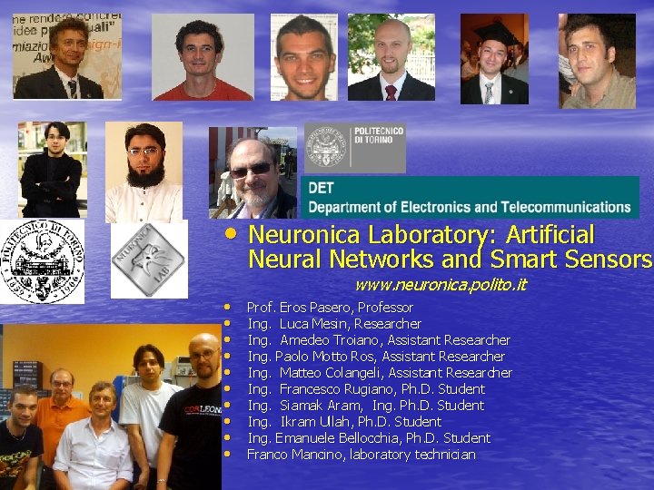 Neuronica Laboratory Artificial Neural Networks and Smart Sensors