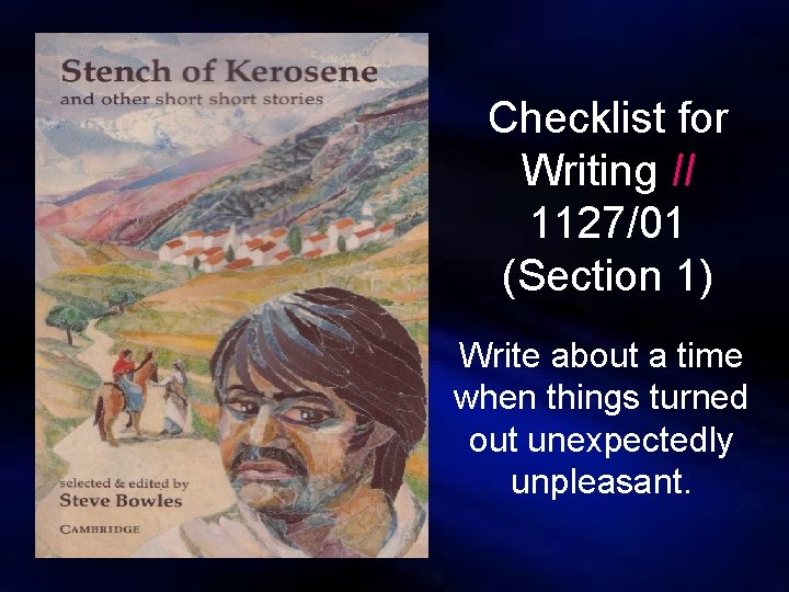 Checklist for Writing II 112701 Section 1 Write