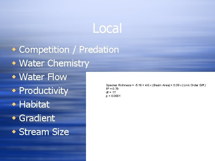 Zoogeography of Fishes Zoogeography of Fishes w Patterns