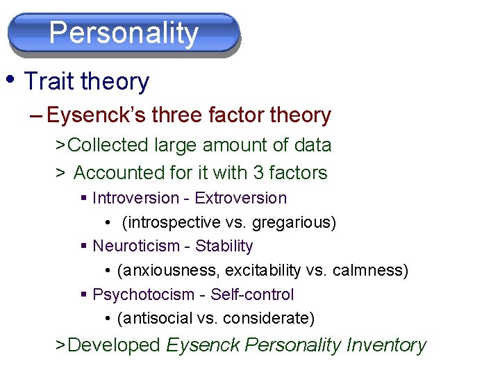 Psychology 100 12 Chapter 12 Personality I Outline