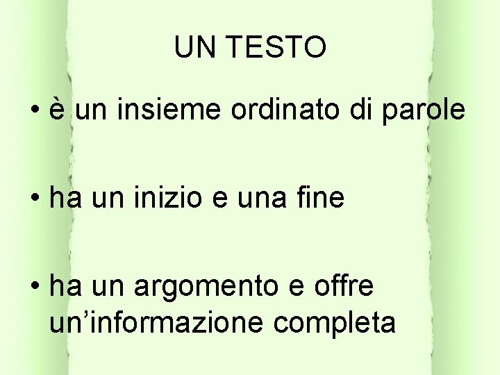 COSE UN TESTO I VARI TIPI DI TESTI