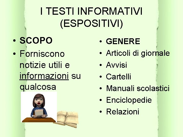COSE UN TESTO I VARI TIPI DI TESTI