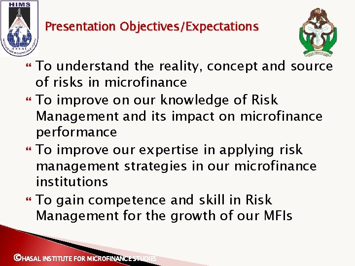HIMS Risk Management in Microfinance Banks Presentation at