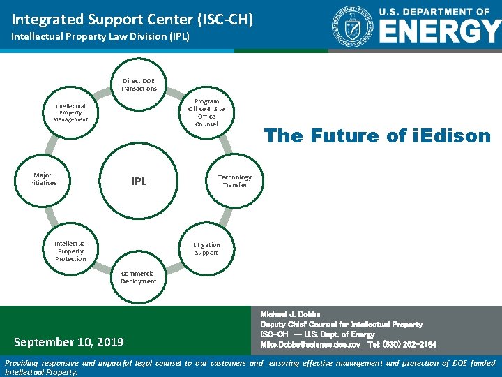 Integrated Support Center ISCCH Intellectual Property Law Division