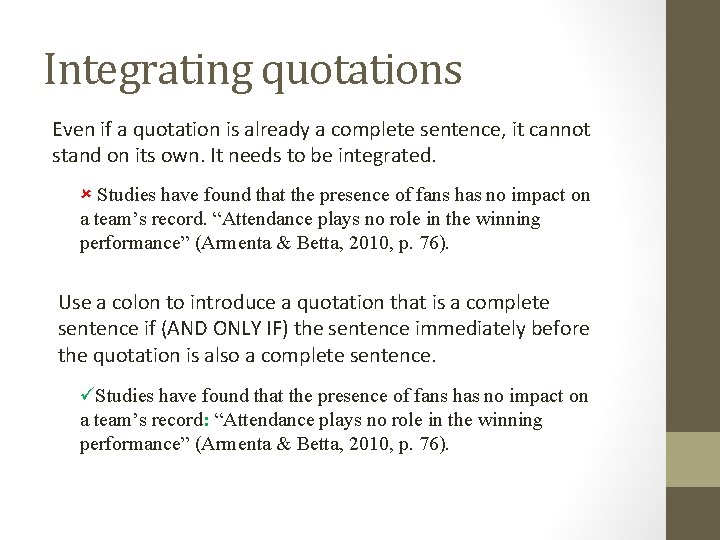 Using Research and Integrating Quotations Using Research in