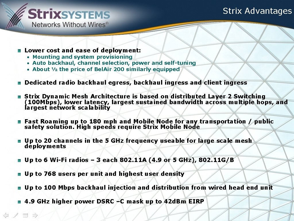 Strix Systems Competitive Review of Firetide Firetide Overview