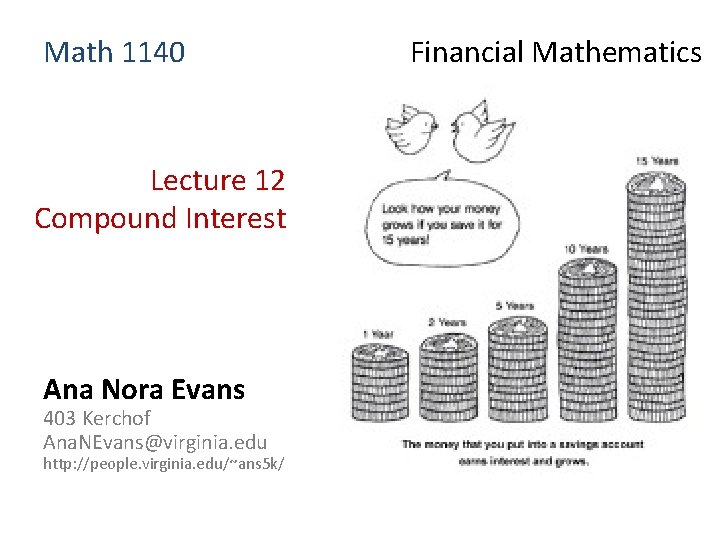 Math 1140 Lecture 12 Compound Interest Ana Nora