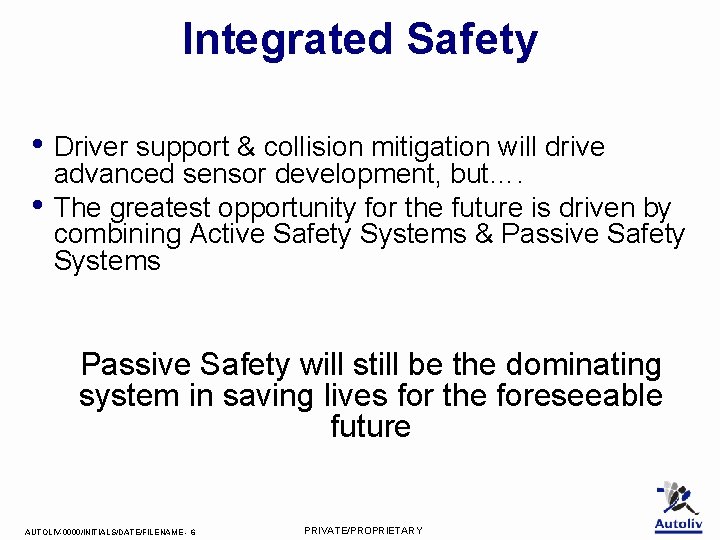 Autoliv Integrated Safety Drowsy Drivers The Worldwide leader