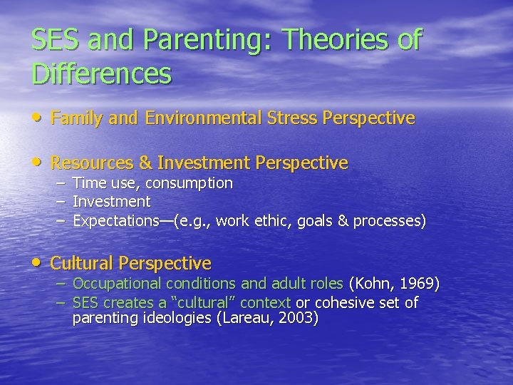 Socioeconomic Status at the Extremes Associations with Parenting