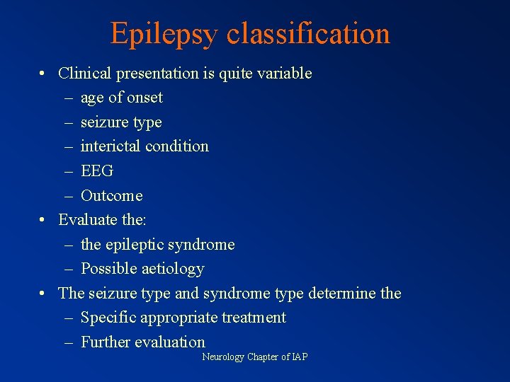 Seizures in Childhood Neurology Chapter of IAP Reference