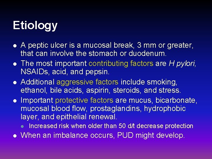 Peptic Ulcer Disease Definition A circumscribed ulceration of