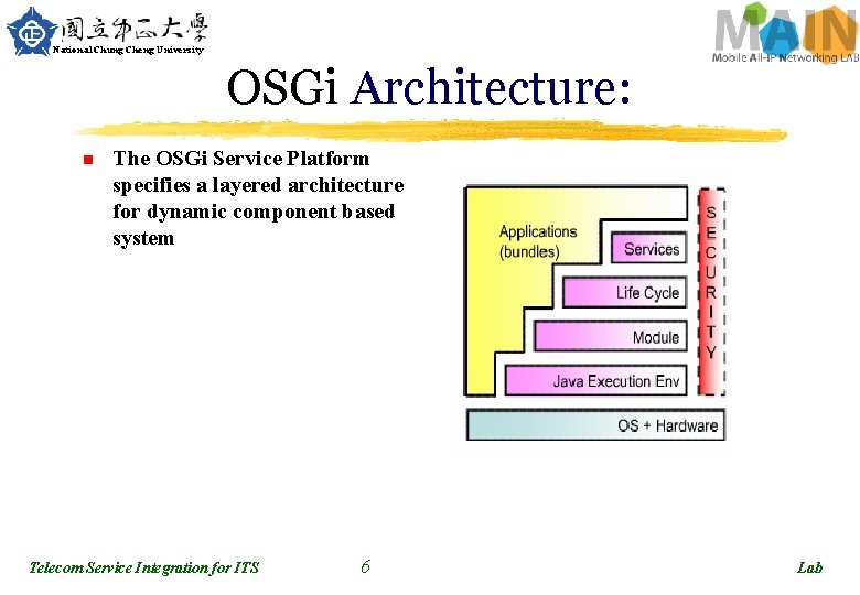 National Chung Cheng University OSGiLab Chiang WeiKuo Assistant