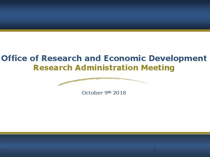 Office of Research and Economic Development Research Administration