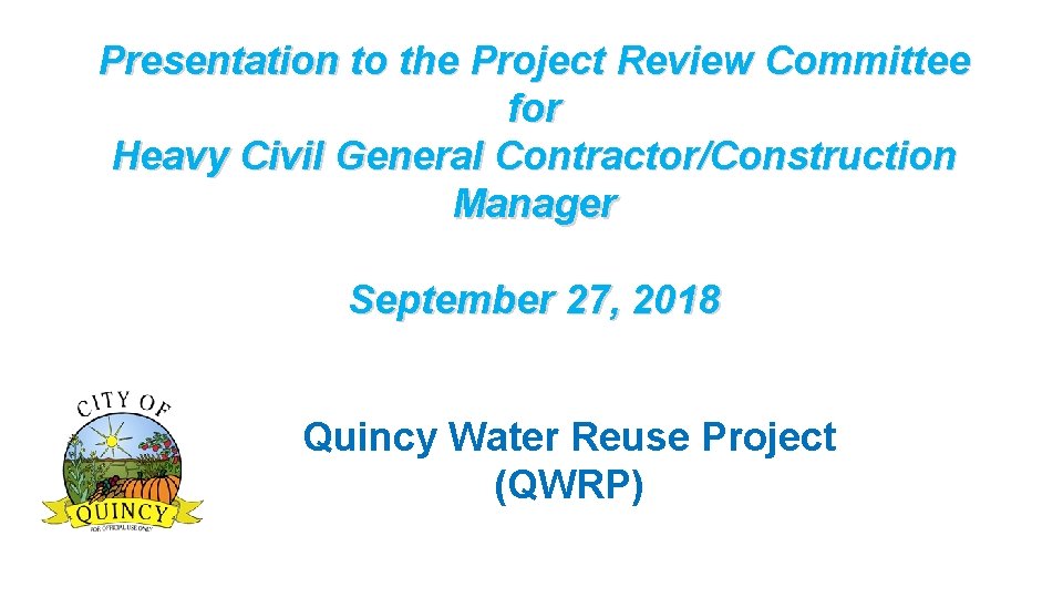 Presentation to the Project Review Committee for Heavy