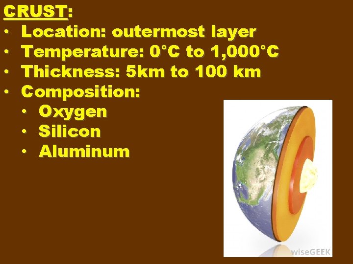 Earths Layers S 6 E 5 a Compare
