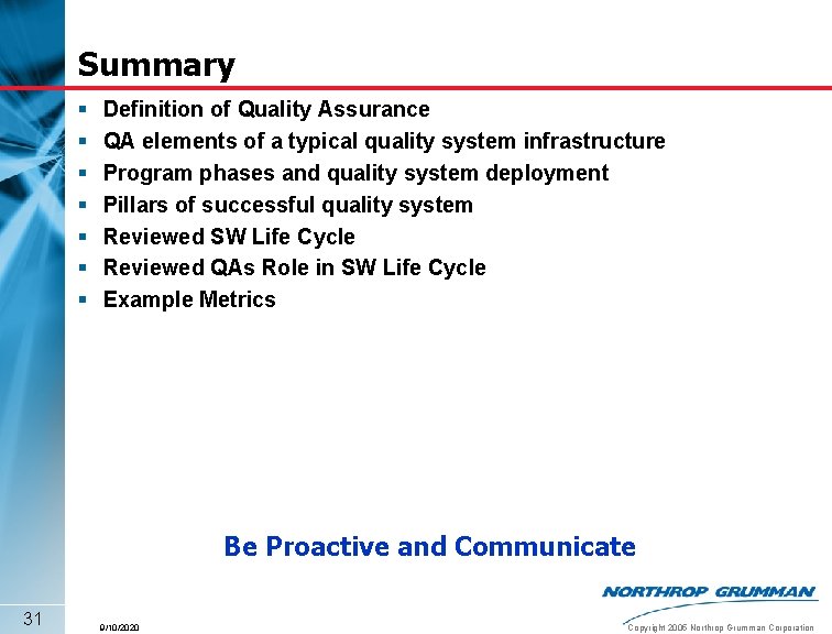 Successful Quality Assurance Activities Our Pillars for Success