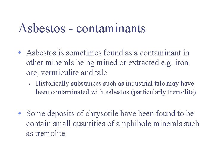 W 504 Asbestos types and properties Asbestos what