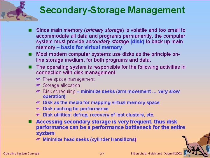Chapter 3 OperatingSystem Structures 91503 n System Components