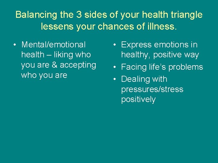 Chapter 1 Vocabulary health physical health social health