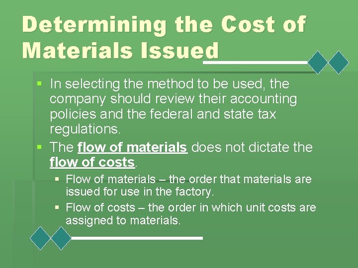 Chapter 2 Accounting for Materials Learning Objectives LO