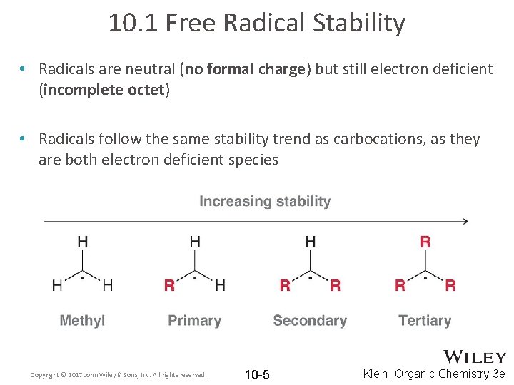 Organic Chemistry Third Edition David Klein Chapter 10