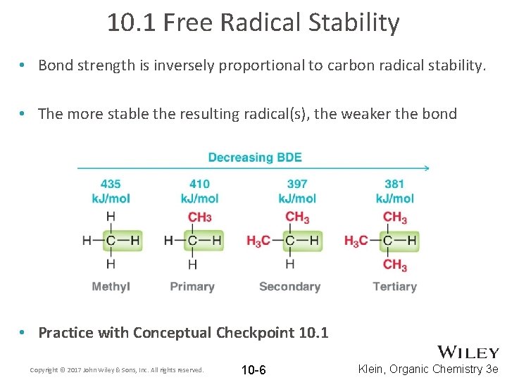 Organic Chemistry Third Edition David Klein Chapter 10