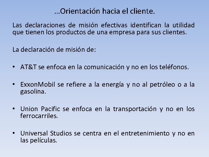 La Visin y la misin de la Empresa
