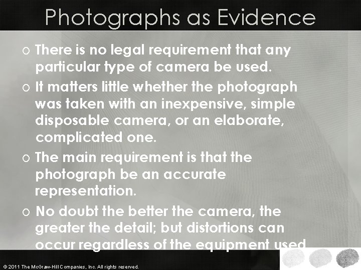 Chapter 14 Photographic Recorded and ComputerGenerated Evidence Criminal