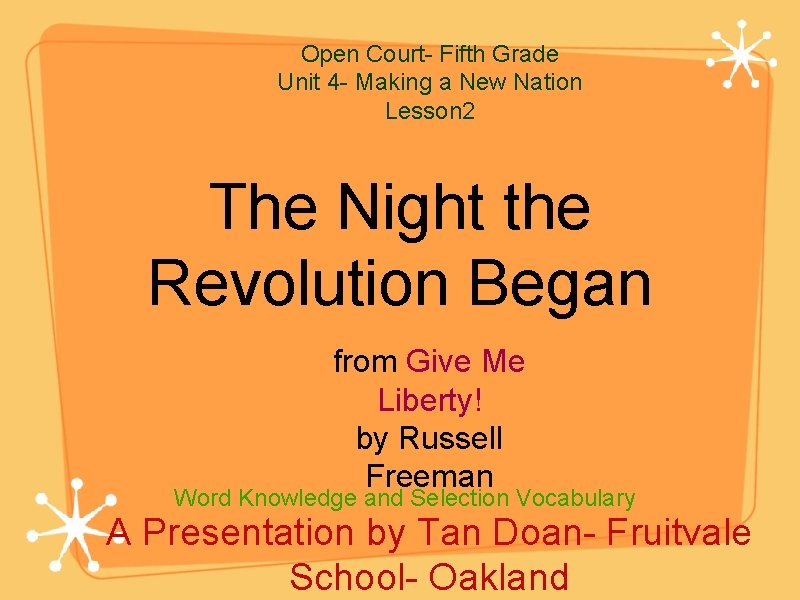 Open Court Fifth Grade Unit 4 Making a