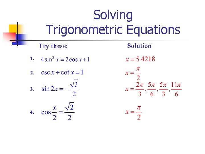 Solving Trigonometric Equations Worksheet With Answers Tessshebaylo